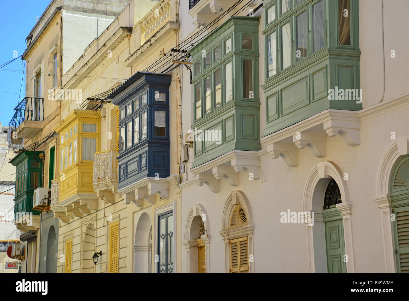 Houses with traditional gallarija balconies, Sliema (Tas-Sliema ...