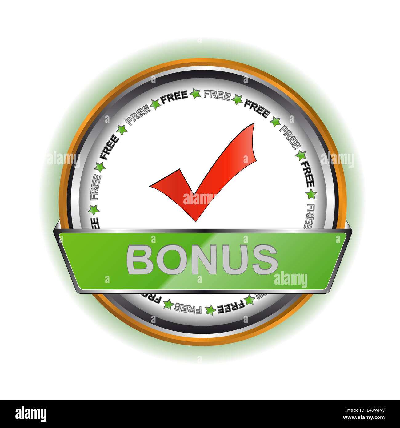 White bonus icon Stock Photo - Alamy