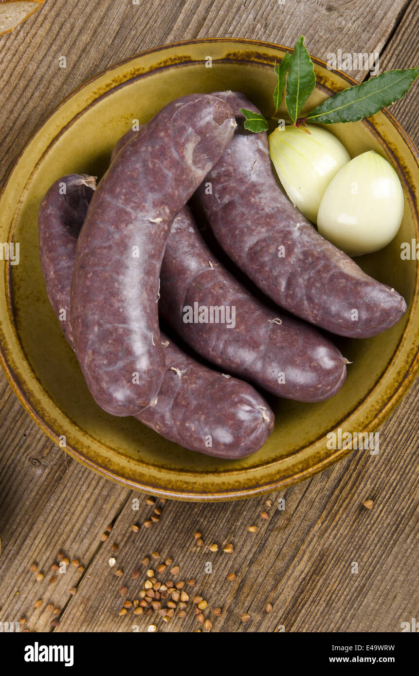 Krupniok traditional blood sausage in Polish cuisine Stock Photo - Alamy