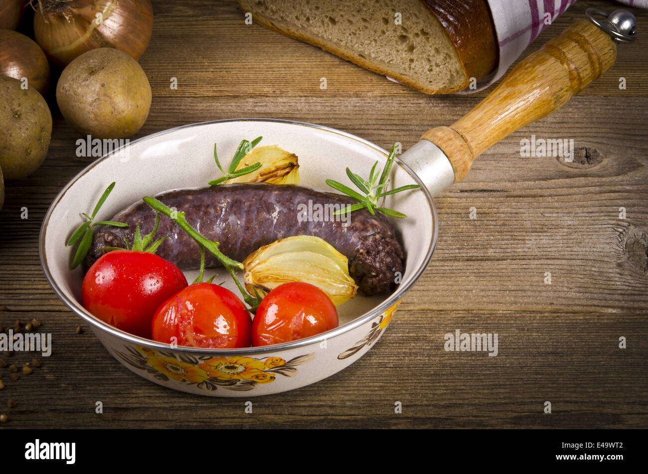 Krupniok traditional blood sausage in Polish cuisine Stock Photo - Alamy