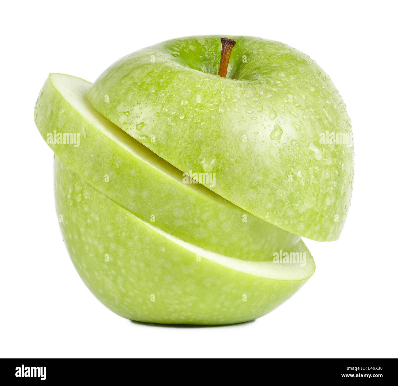 Sliced Green Apple Stock Photo - Alamy