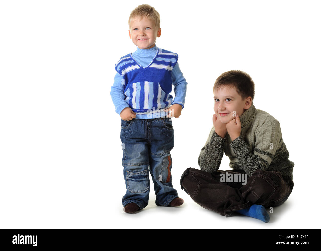 Cute young brothers Cut Out Stock Images & Pictures - Alamy
