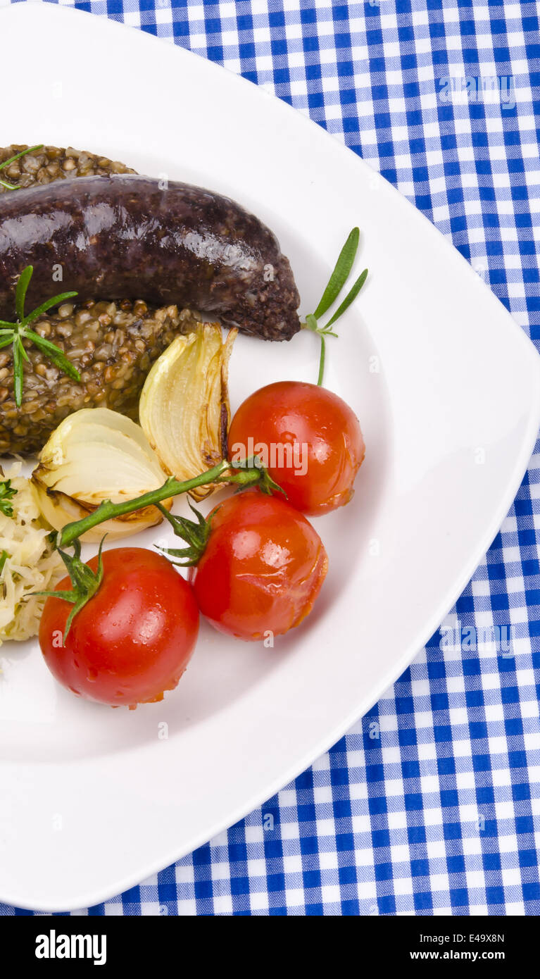 Krupniok traditional blood sausage in Polish cuisine Stock Photo - Alamy