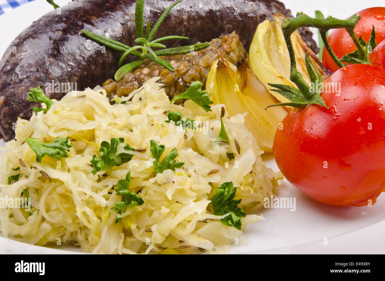 Krupniok traditional blood sausage in Polish cuisine Stock Photo - Alamy