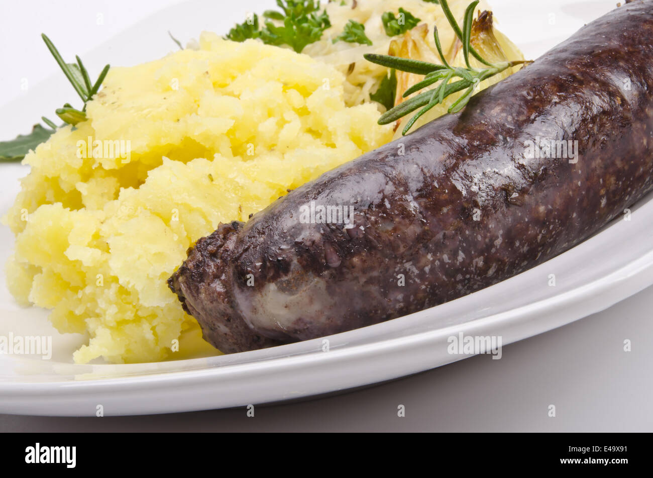 Krupniok traditional blood sausage in Polish cuisine Stock Photo - Alamy