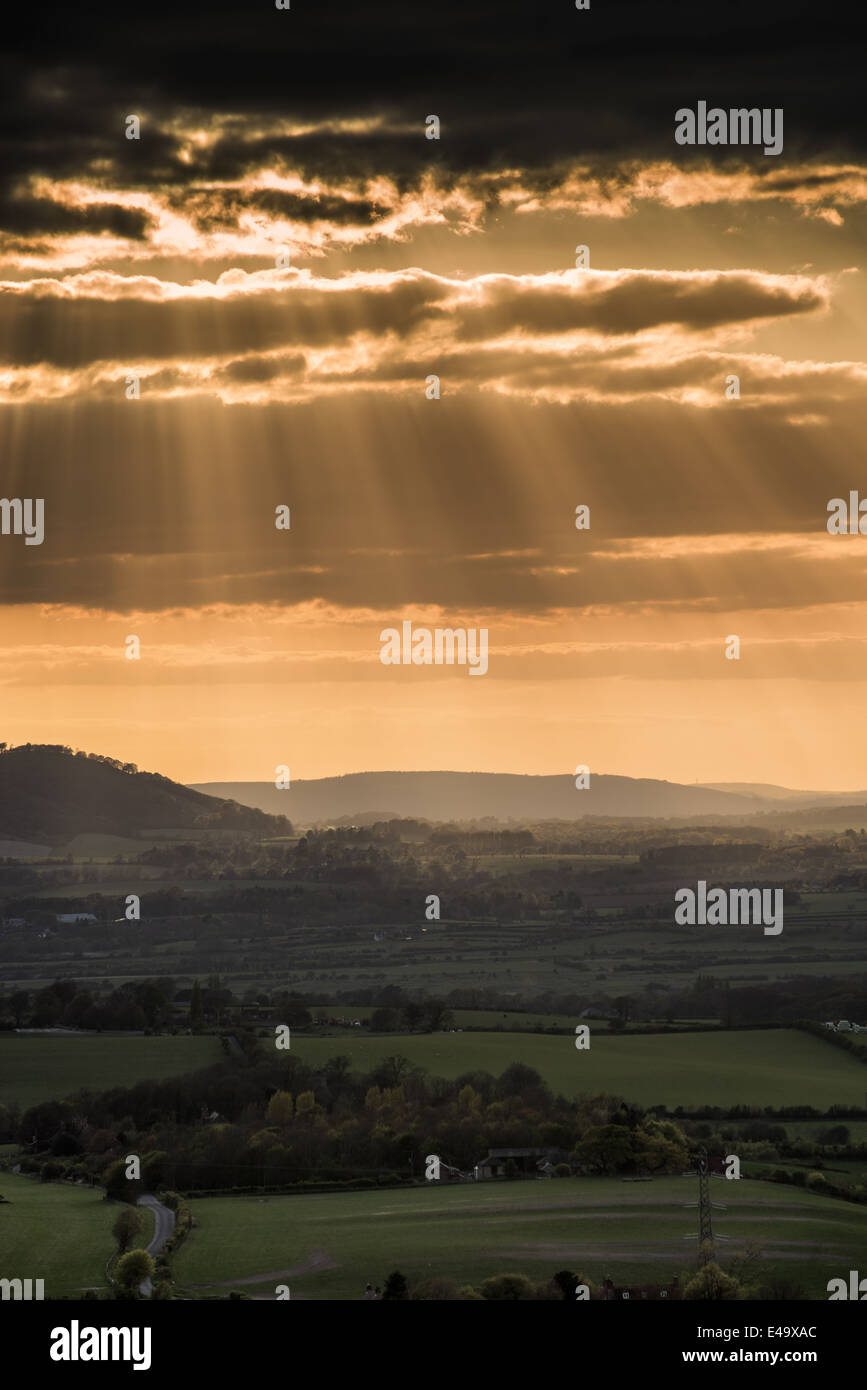 Stunning Summer sunset across countryside escarpment landscape Stock ...