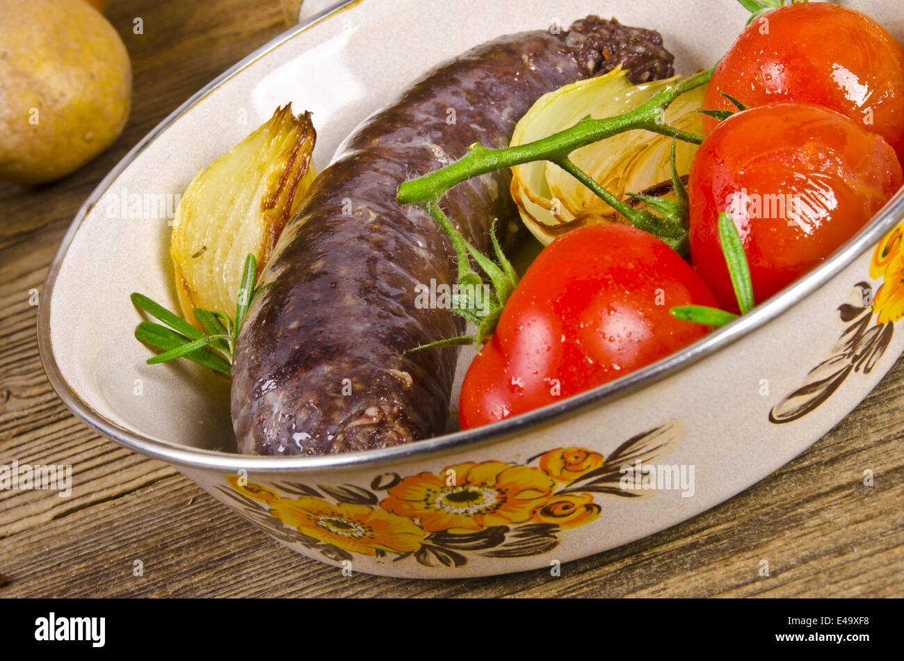 Krupniok traditional blood sausage in Polish cuisine Stock Photo - Alamy