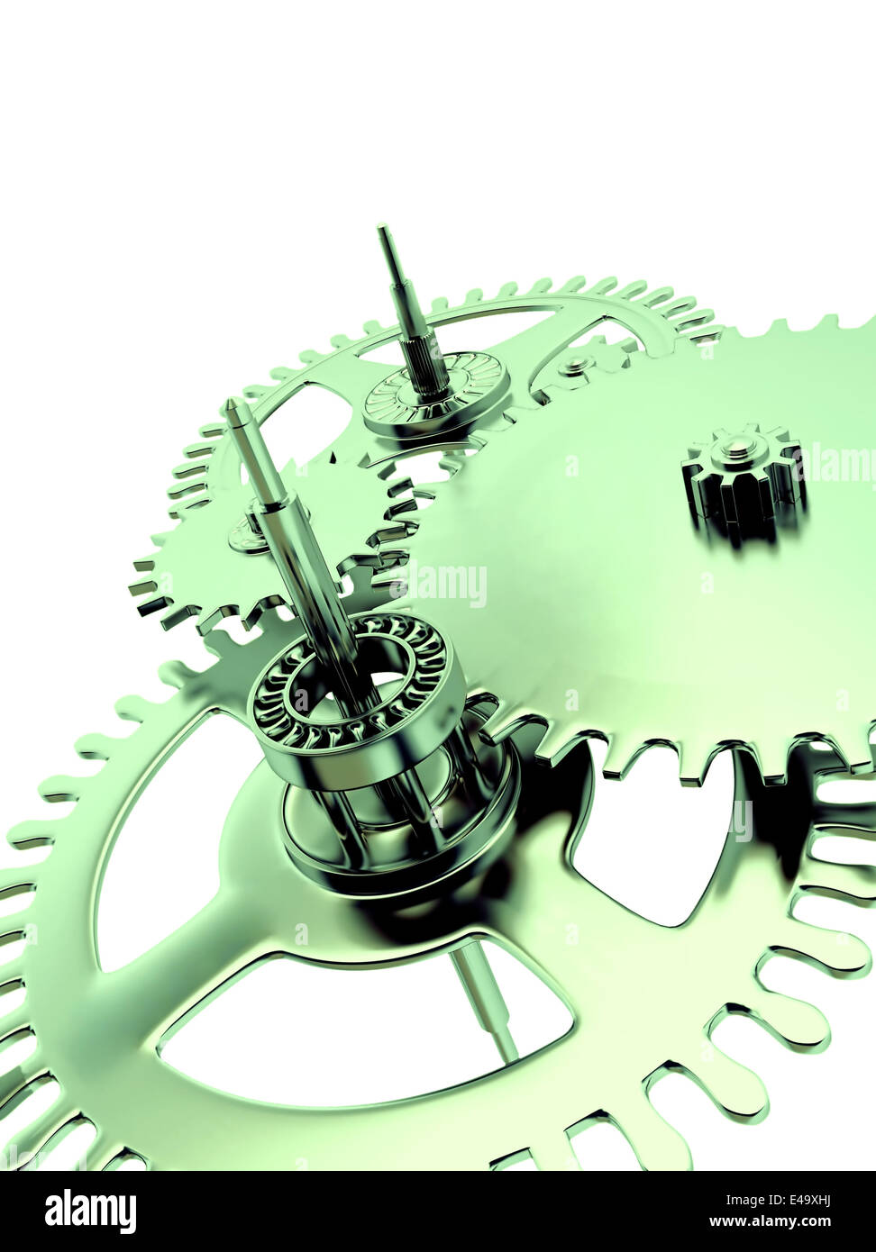 green linked metal gears Stock Photo - Alamy