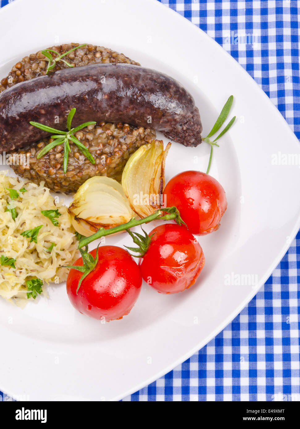 Krupniok traditional blood sausage in Polish cuisine Stock Photo - Alamy