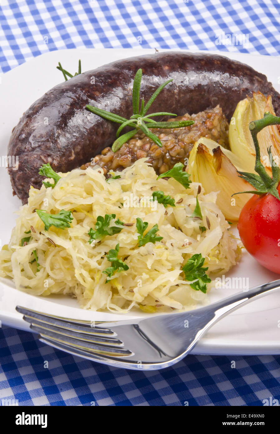 Krupniok traditional blood sausage in Polish cuisine Stock Photo - Alamy
