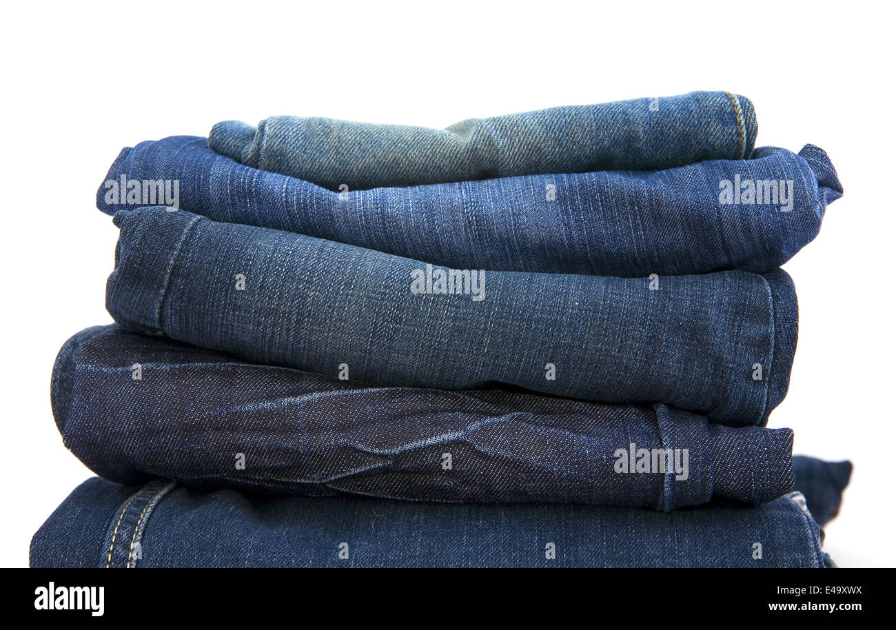 Denim jeans folded hi-res stock photography and images - Alamy