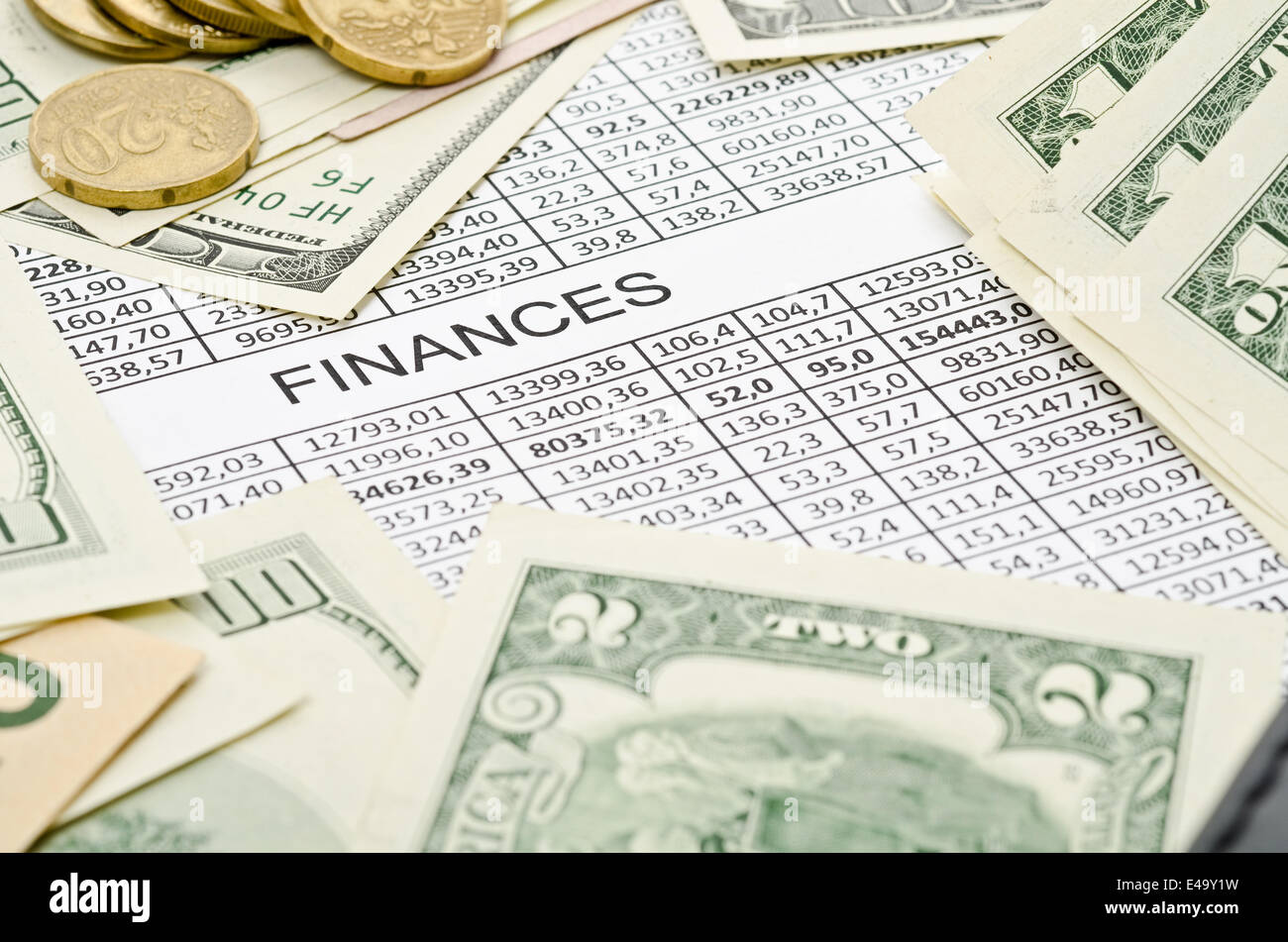 Money and chart Stock Photo - Alamy