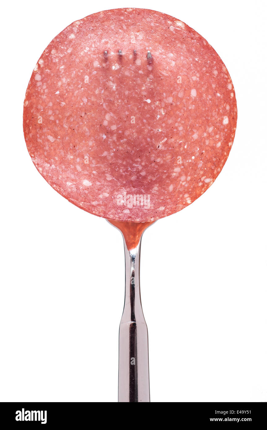 Slice of beef Salami Stock Photo - Alamy