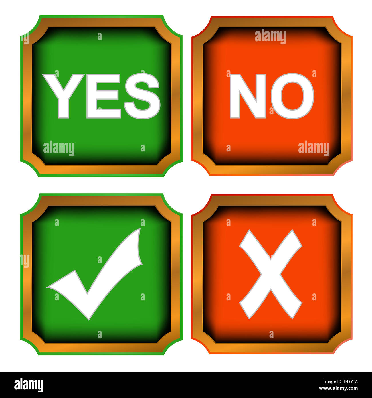 Buttons yes and no Stock Photo - Alamy