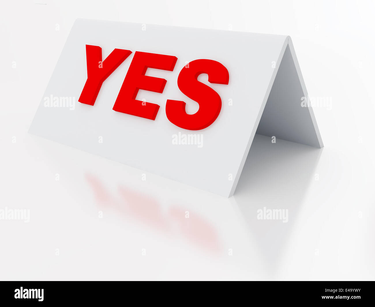 sign yes on a light plastic tablet Stock Photo - Alamy