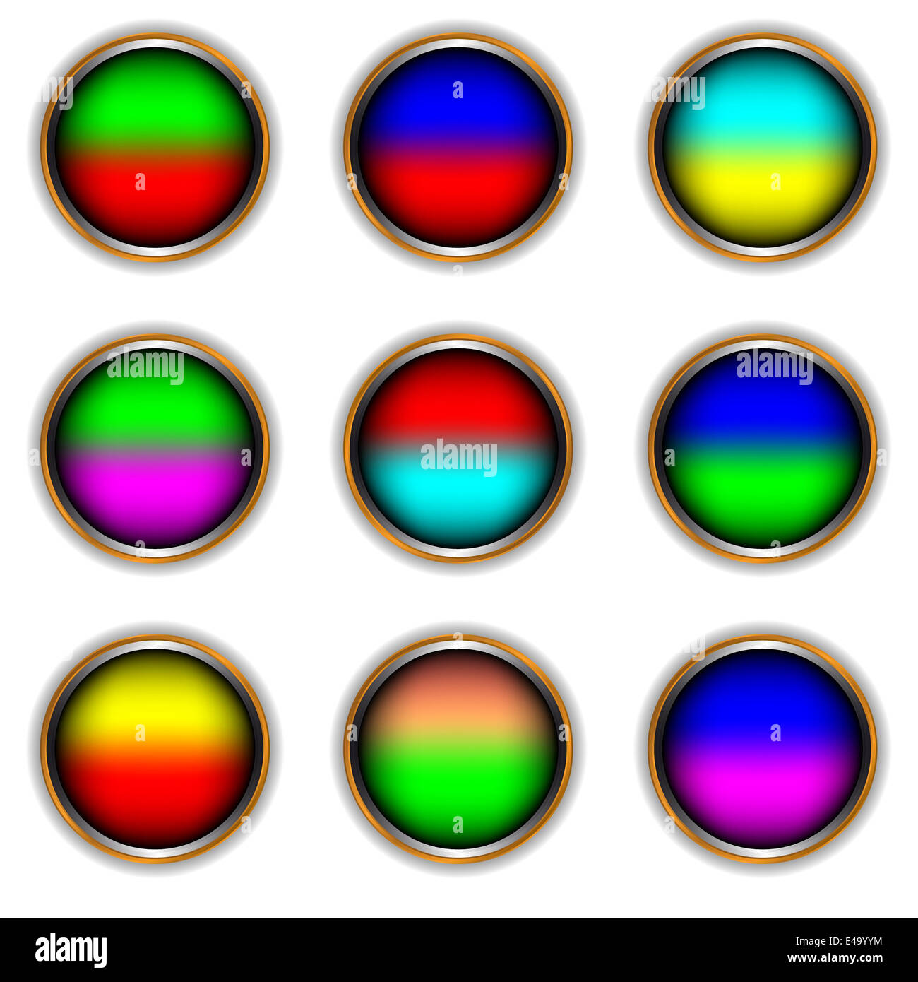 Nine multi-colored icons Stock Photo - Alamy