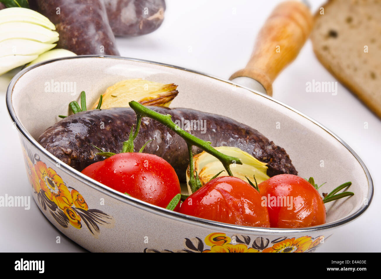 Krupniok traditional blood sausage in Polish cuisine Stock Photo - Alamy