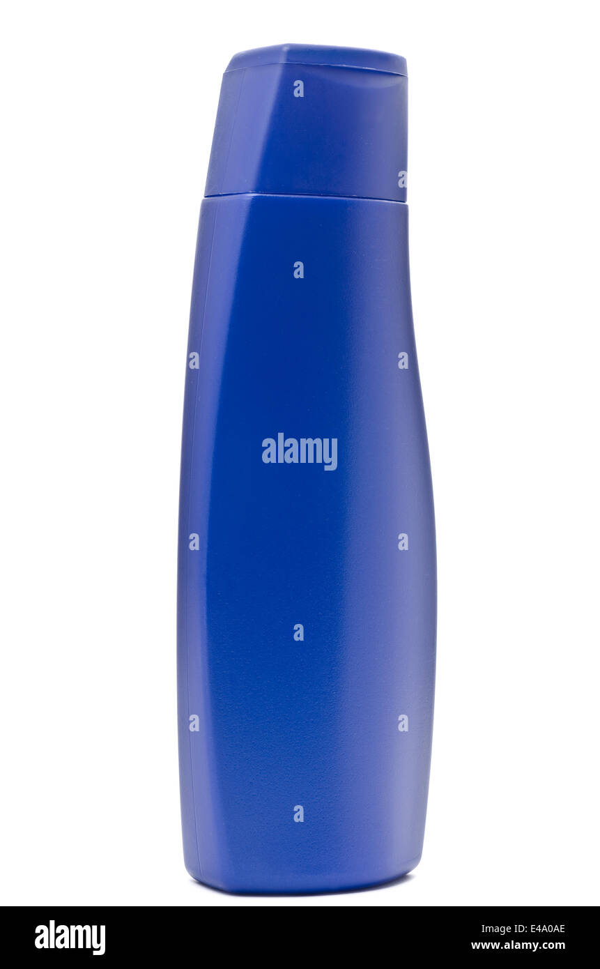 Blue shampoo bottle Stock Photo - Alamy