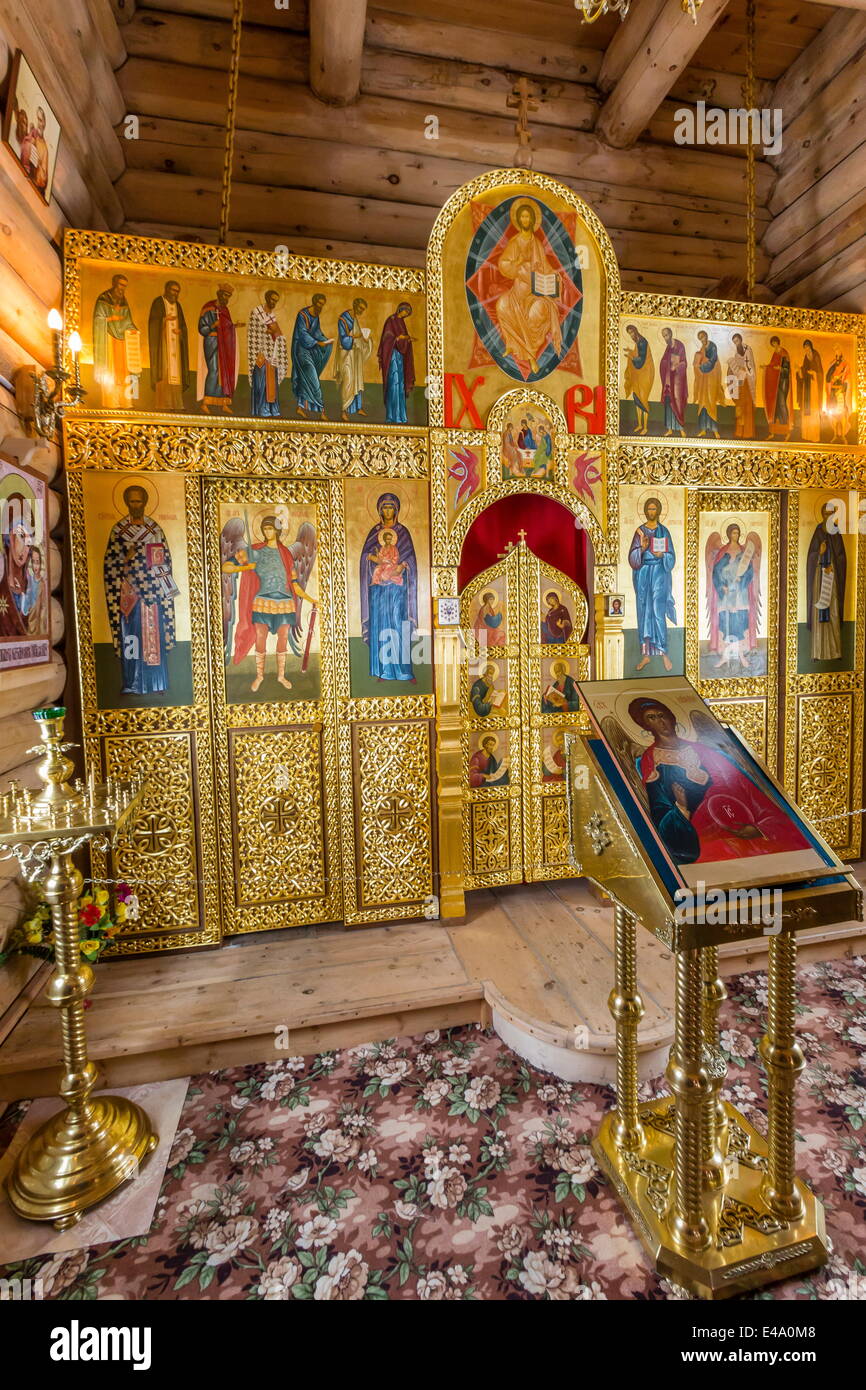 Interior of the Trinity Church at Belingshausen Russian Research Station, King George Island ...