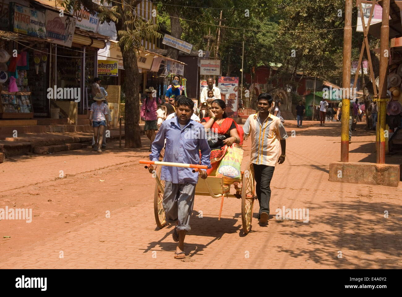 The road-less hill resort of Matheran on a plateau in the Western Ghats ...