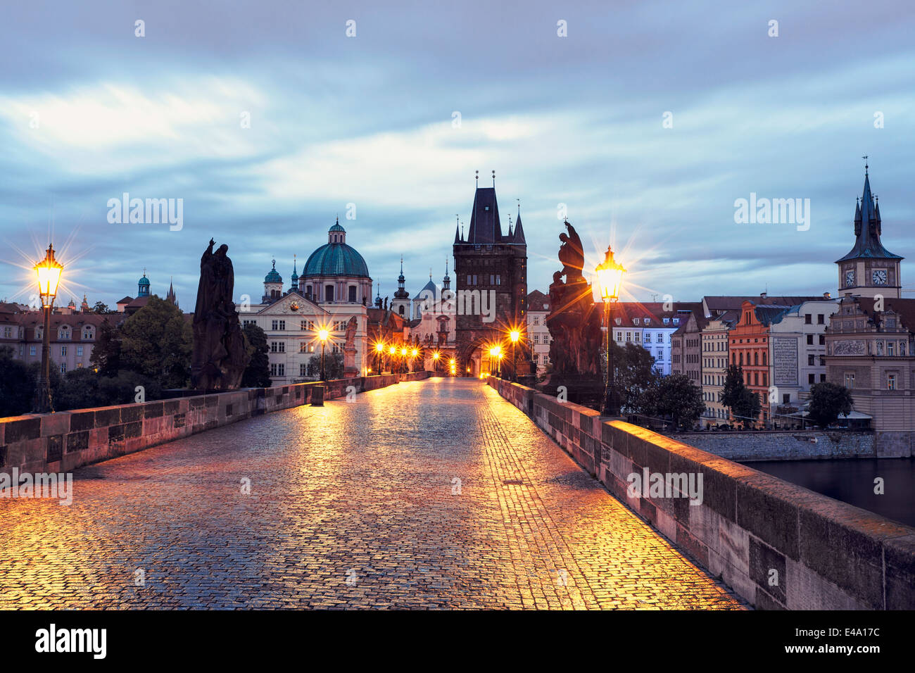Czech Republic, Prague, Blue hour at Charles Bridge Stock Photo - Alamy