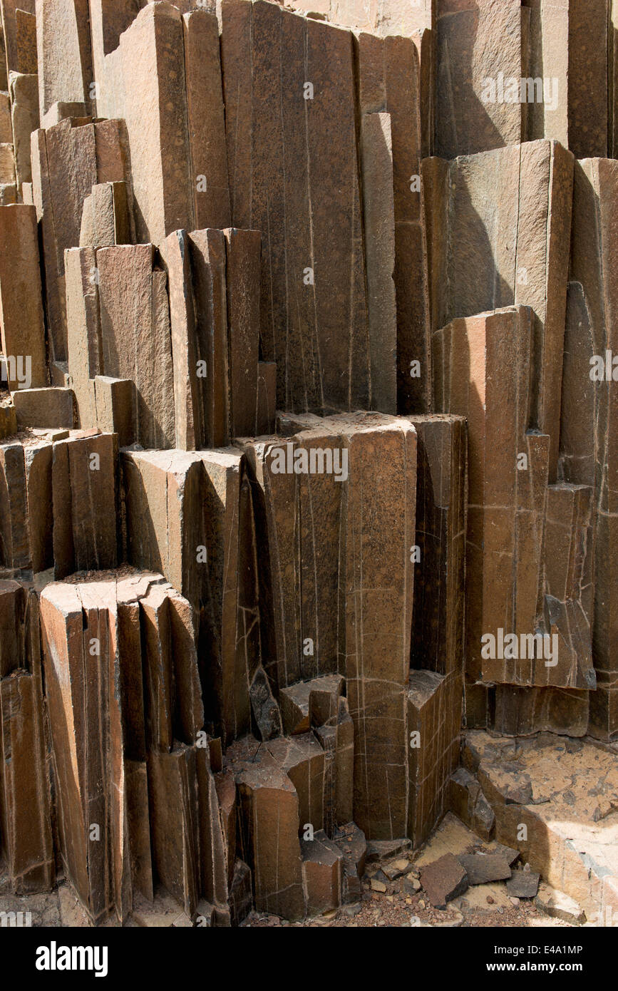 Africa, Namibia, Twyfelfontein, rock formation of basalt Stock Photo ...
