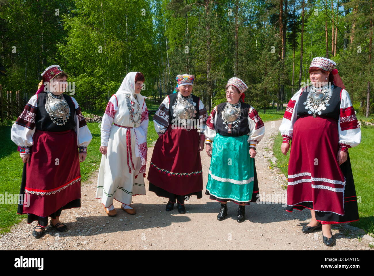 Seto women in traditional costume, Seto Farm Museum, Varska, Estonia ...