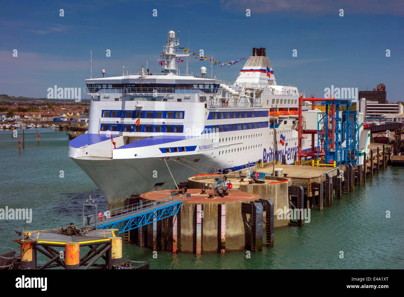 Brittany Ferries ship Normandie in Portsmouth harbour harbor England ...
