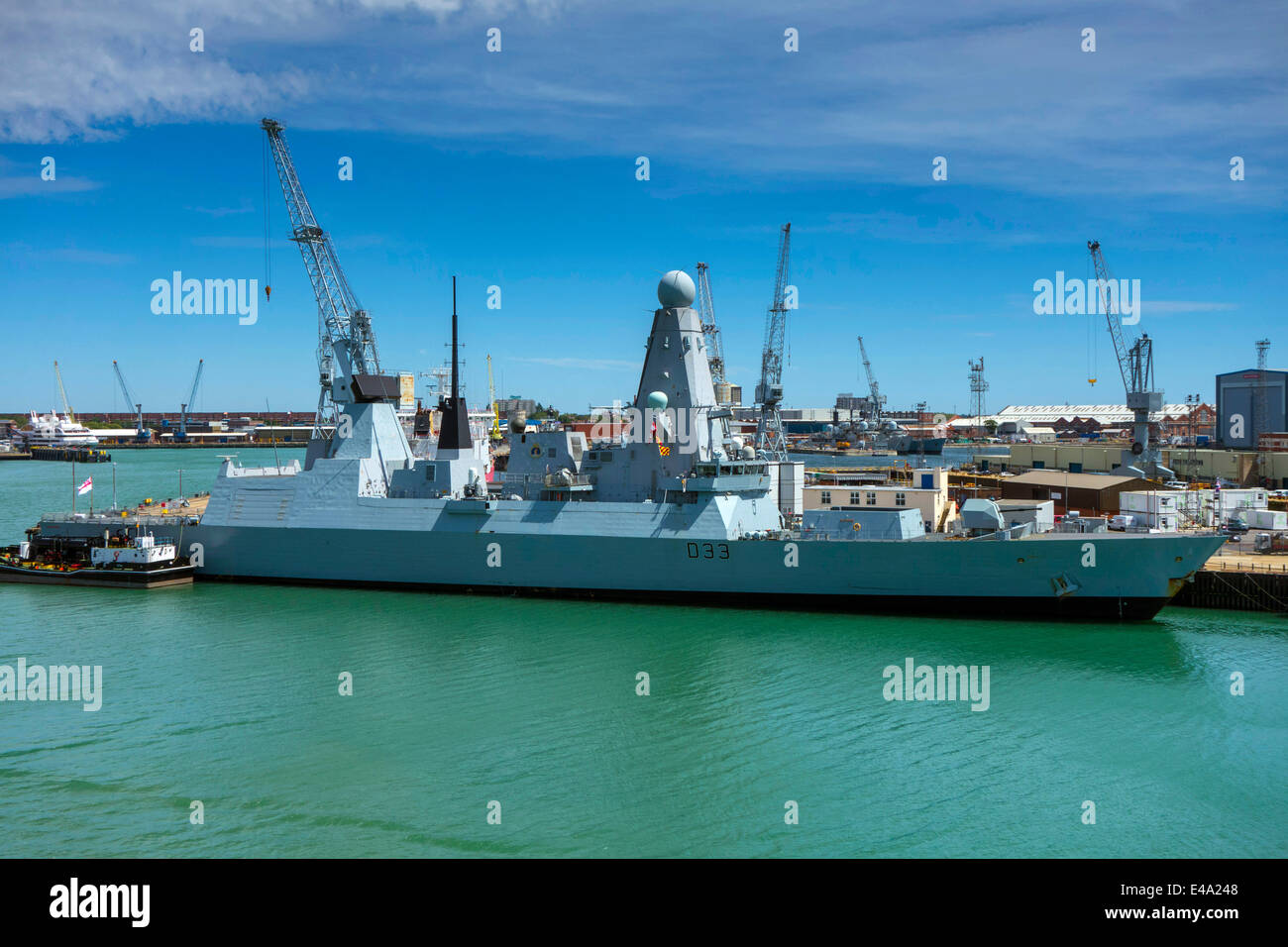 HMS Dauntless UK naval ships in Portsmouth harbour harbor England Stock ...