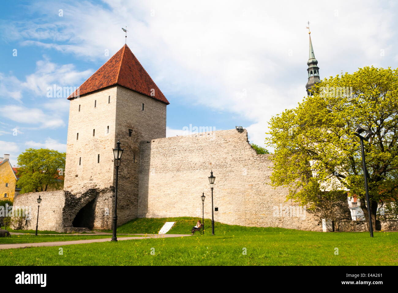 The old city walls of the Old Town of Tallinn, UNESCO World Heritage ...