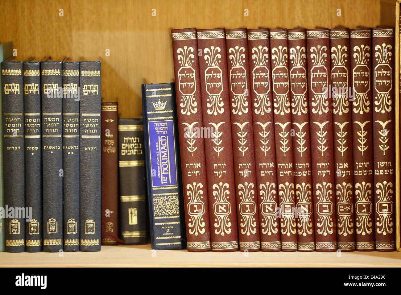 Liturgical books in a Synagogue, Paris, France, Europe Stock Photo - Alamy