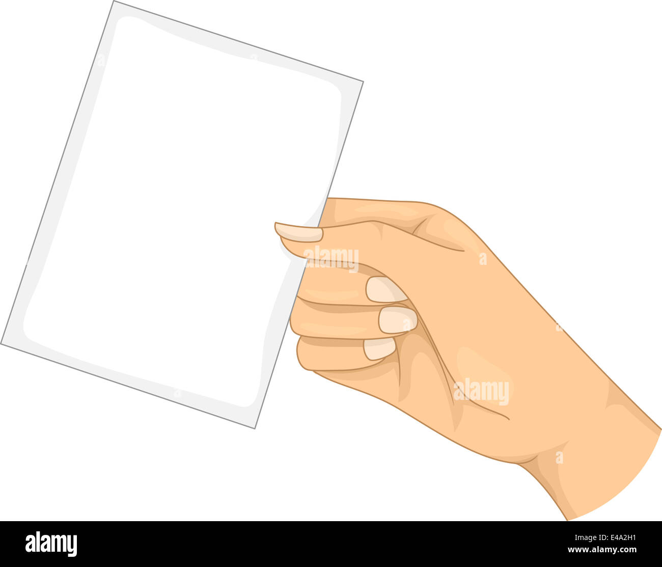 Illustration Featuring a Blank Card Being Handed Out Stock Photo - Alamy