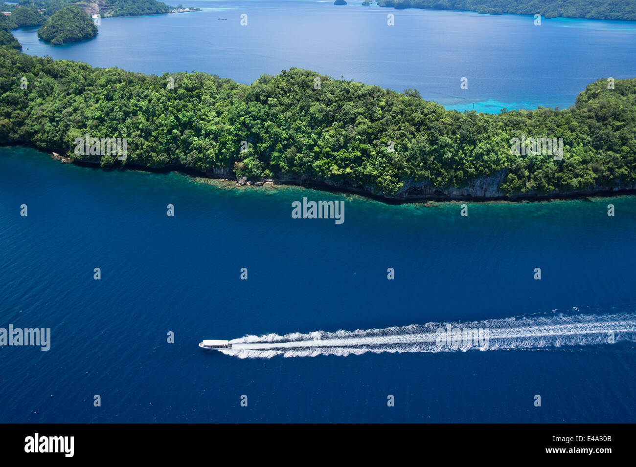Micronesia, Palau, boat with tourists on the ocean Stock Photo - Alamy
