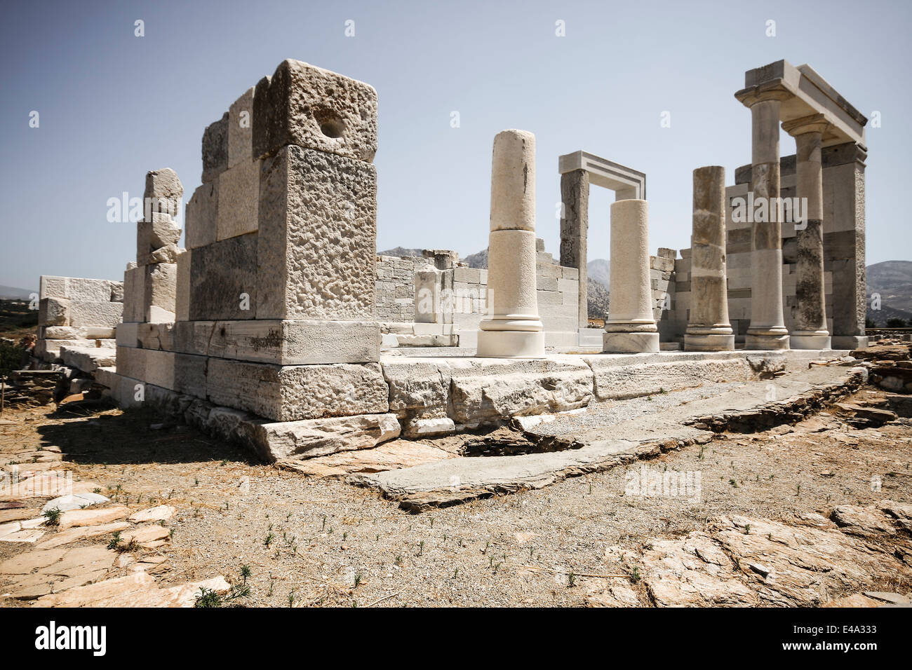 Greece, Cyclades, Naxos, Temple of Sangri, Demeter Temple Stock Photo ...