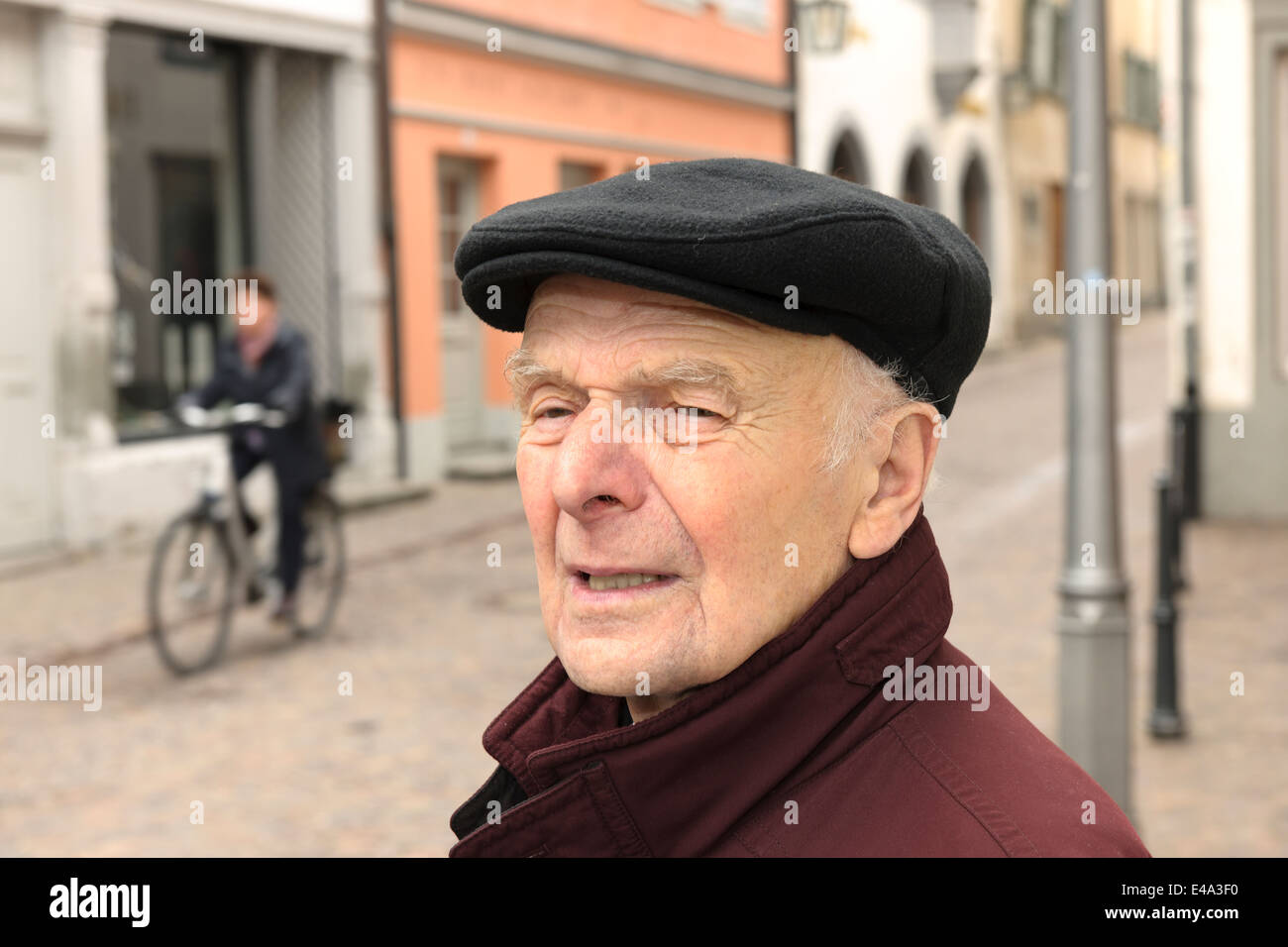 Germany, Baden-Wuerttemberg, Constance, portrait of an old man Stock ...