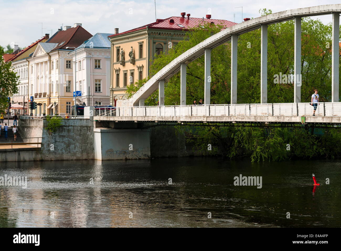 Bridge of Kaarsild, River Emajogi, Tartu, Estonia, Baltic States ...