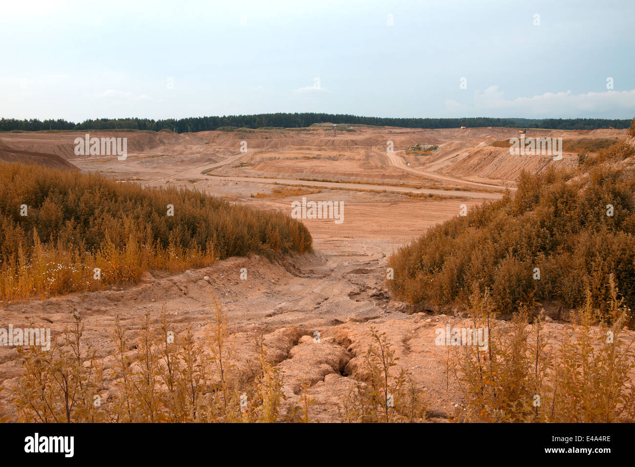 extraction of sand on sand quarry Stock Photo - Alamy