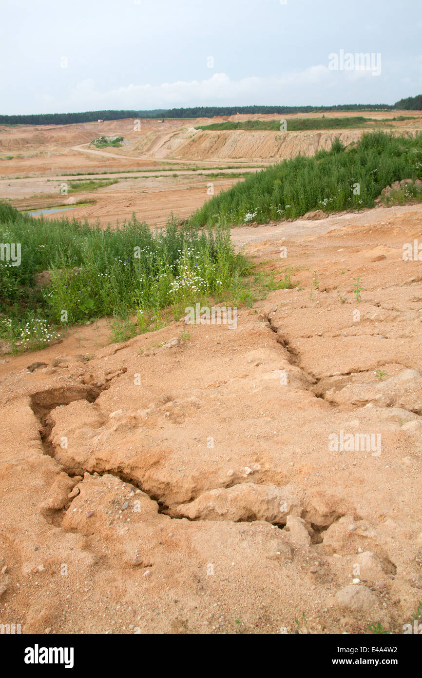 extraction of sand on sand quarry Stock Photo - Alamy