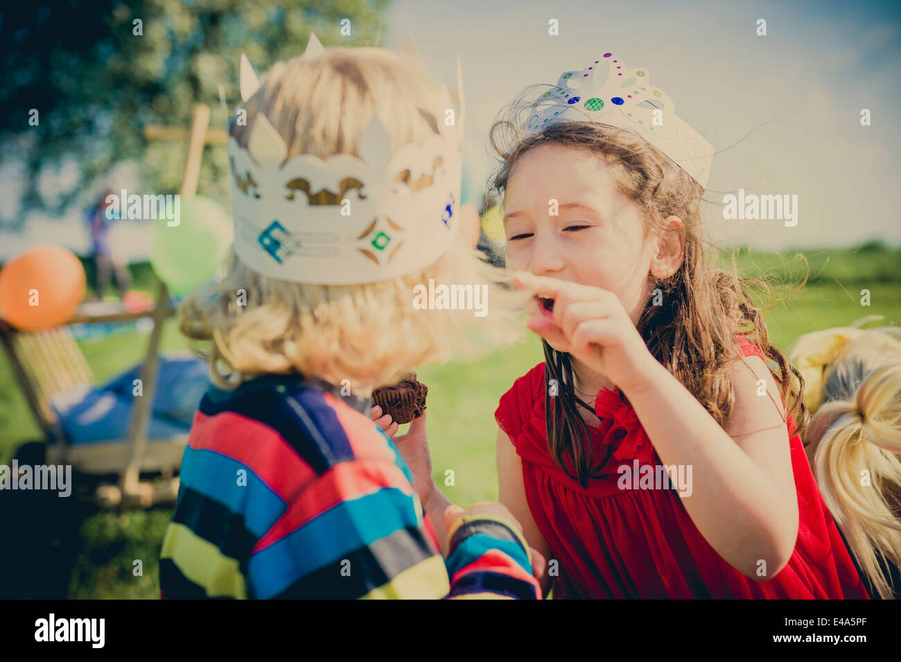 Two children having fun Stock Photo - Alamy