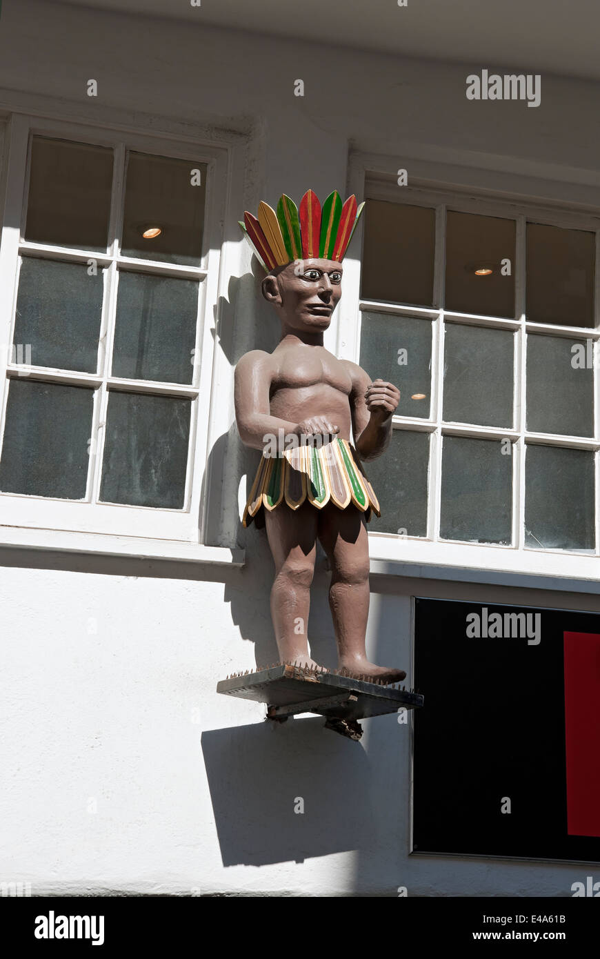 Figure of an American Red Indian above a shop Low Petergate York North ...