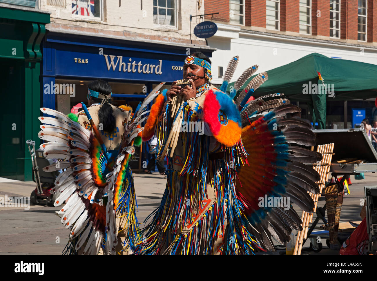 Buskers in costume in the city centre York North Yorkshire England UK ...