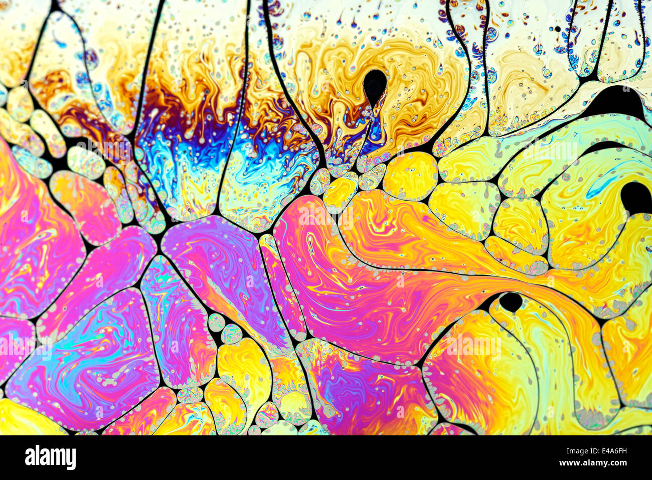 Light interference patterns on soap film Stock Photo - Alamy