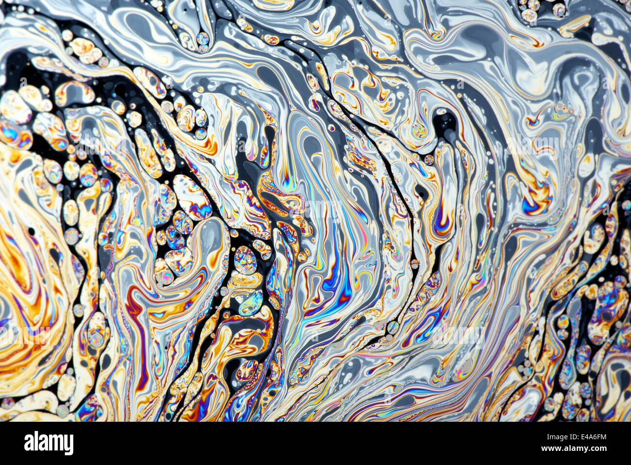 Light interference patterns on soap film Stock Photo - Alamy