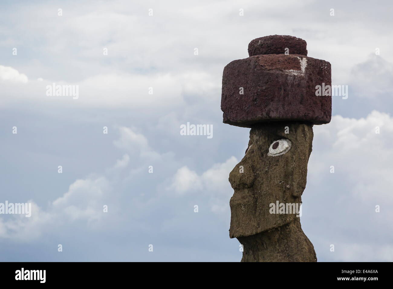 Preserved original moai in the Tahai Archaeological Zone, Rapa Nui ...
