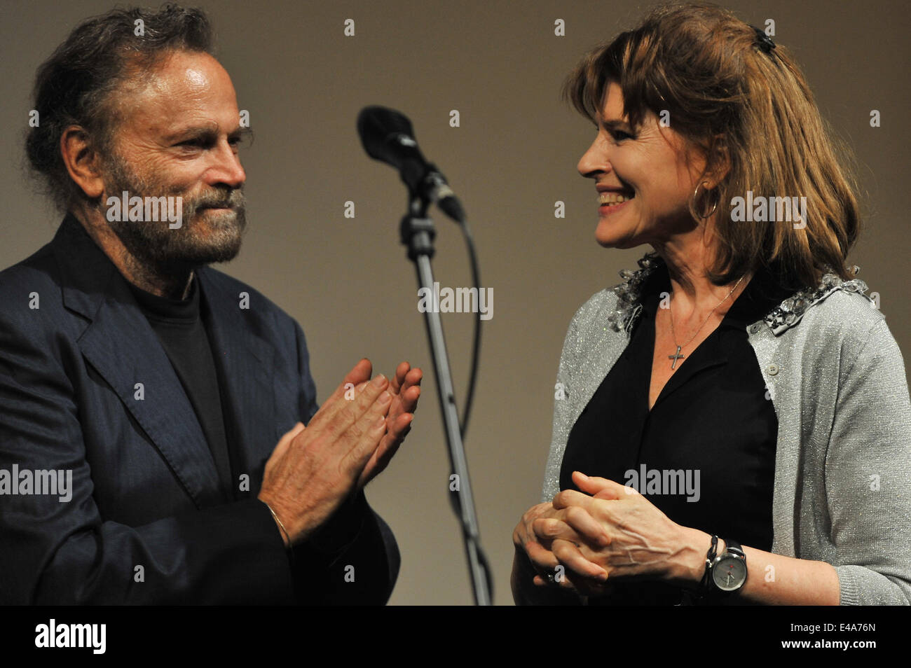 French actress and director Fanny Ardant and Italian actor Franco Nero ...