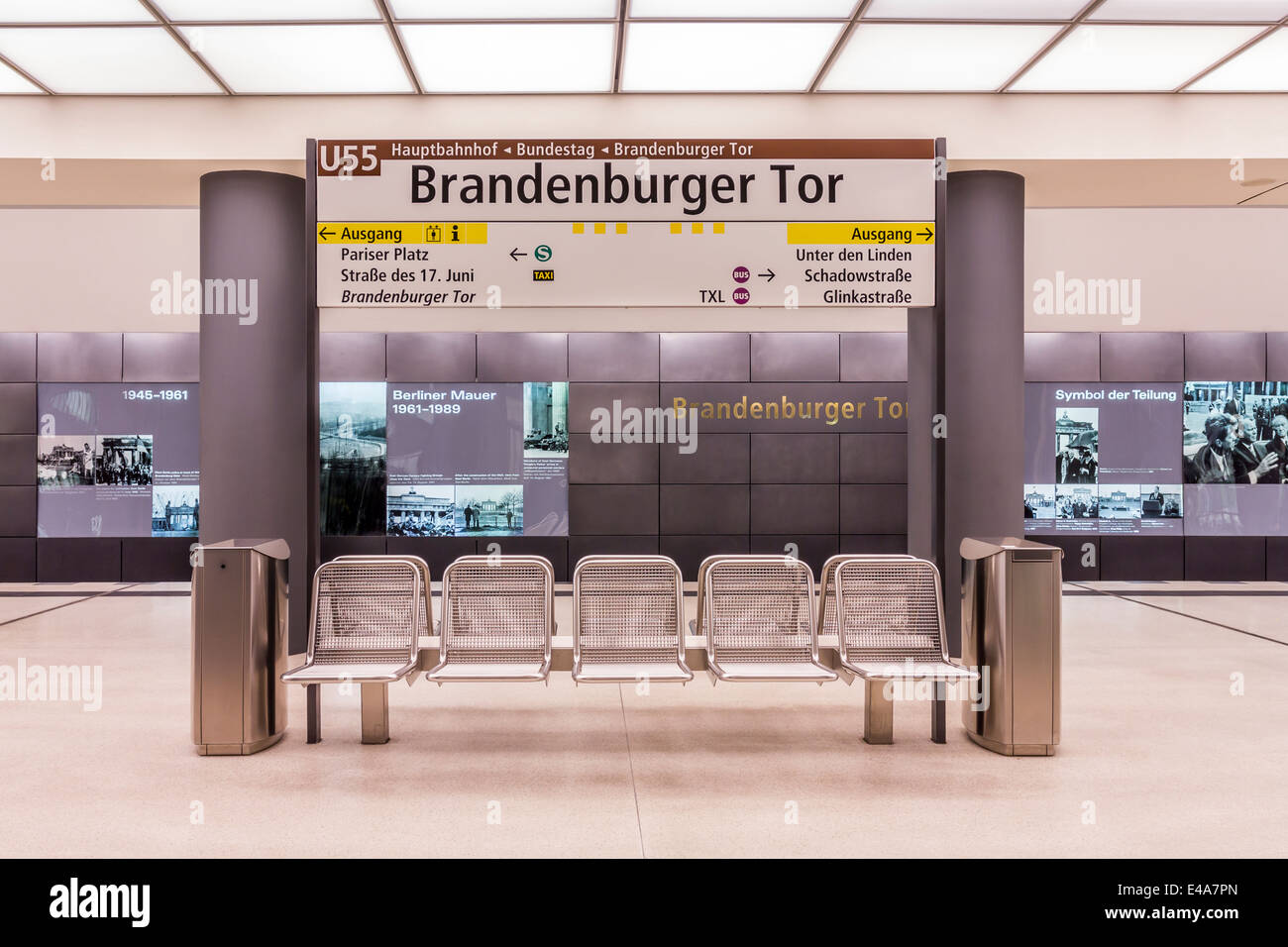 Germany, Berlin, modern architecture of subway station Brandenburger ...