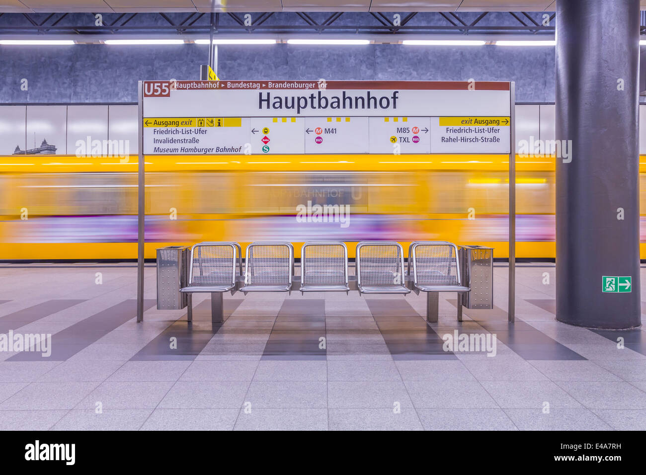 Germany, Berlin, modern architecture of subway station Hauptbahnhof ...