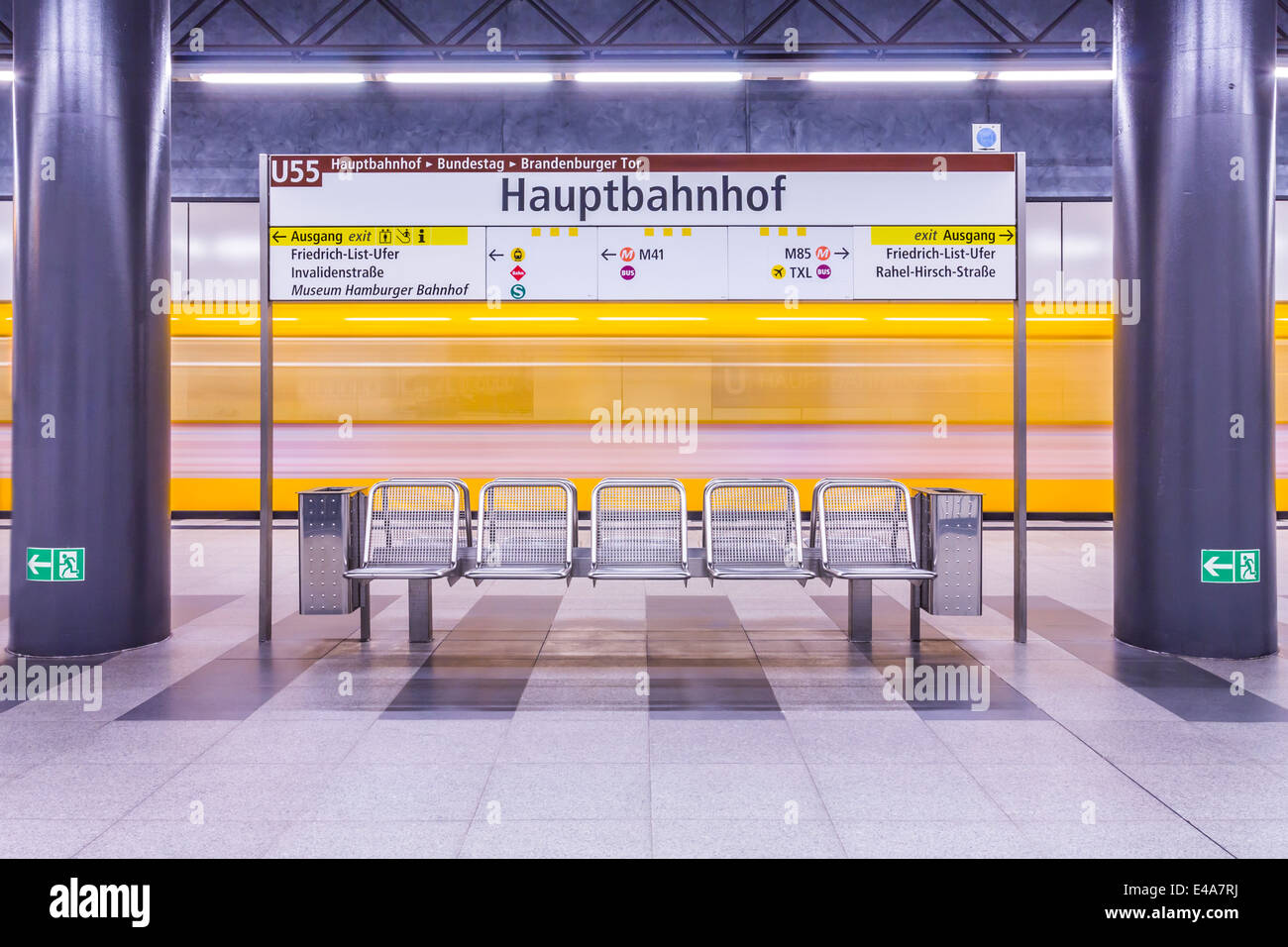 Germany, Berlin, modern architecture of subway station Hauptbahnhof ...