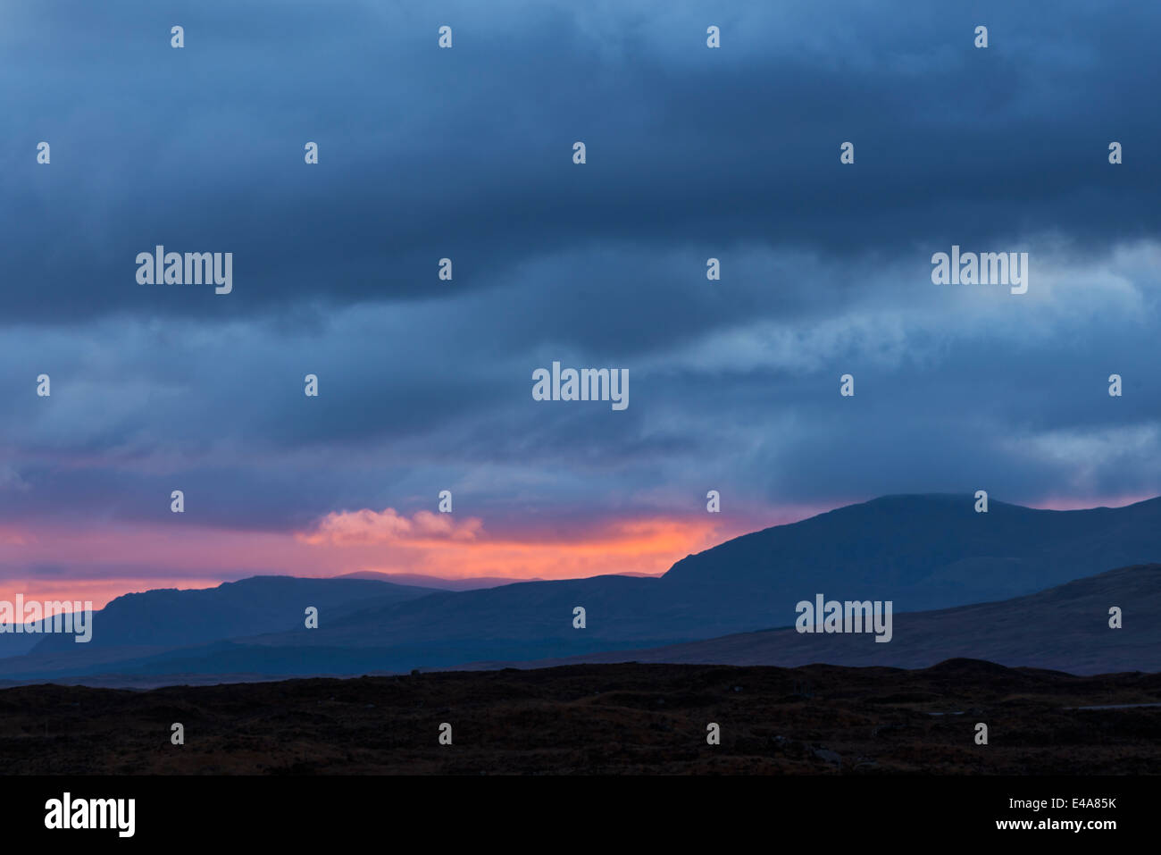 Stormy light over Rannoch Moor, Scottish Highlands, Scotland Stock ...