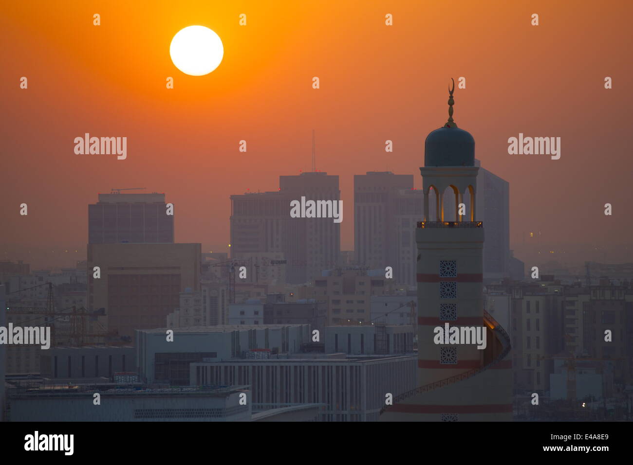 Kassem Darwish Fakhroo Islamic Cultural Centre at sunset, Doha, Qatar ...